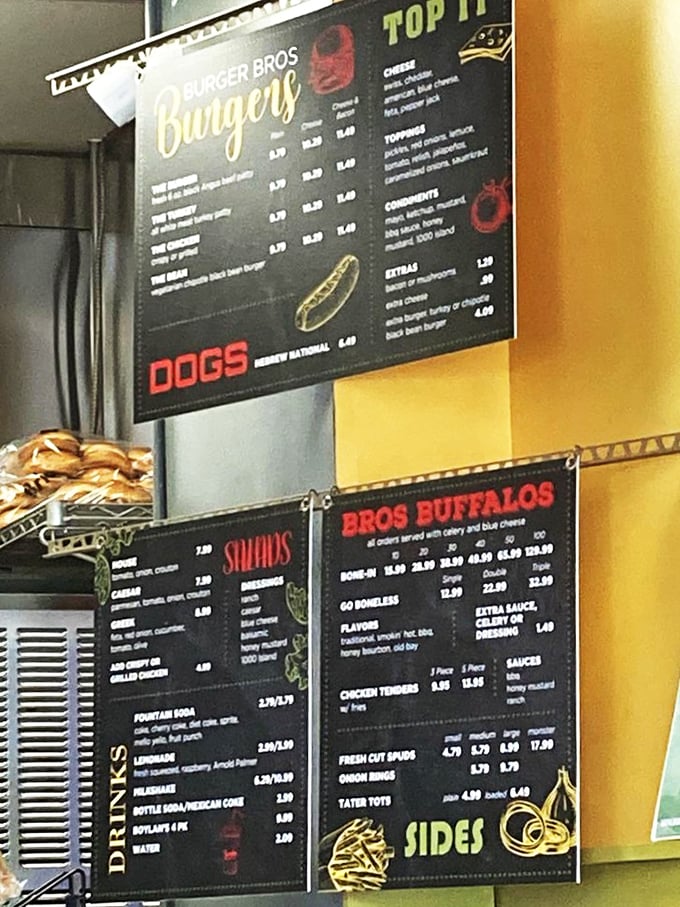 That menu board isn't just a list&mdash;it's a roadmap to happiness. The "Top It" section alone could solve most of life's problems.