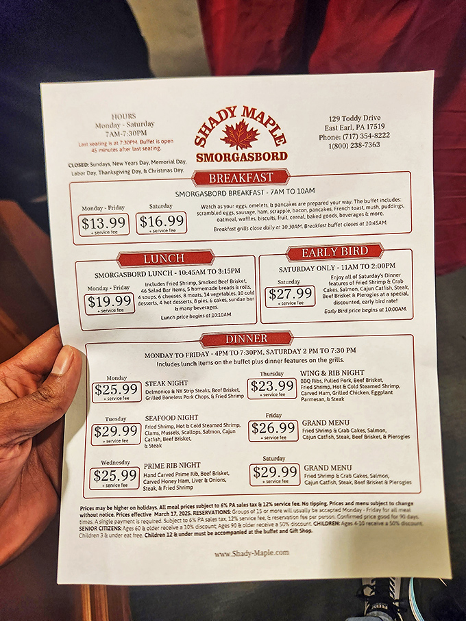 The menu board reveals the master plan for your culinary adventure&mdash;themed nights that locals plan their entire week around. 