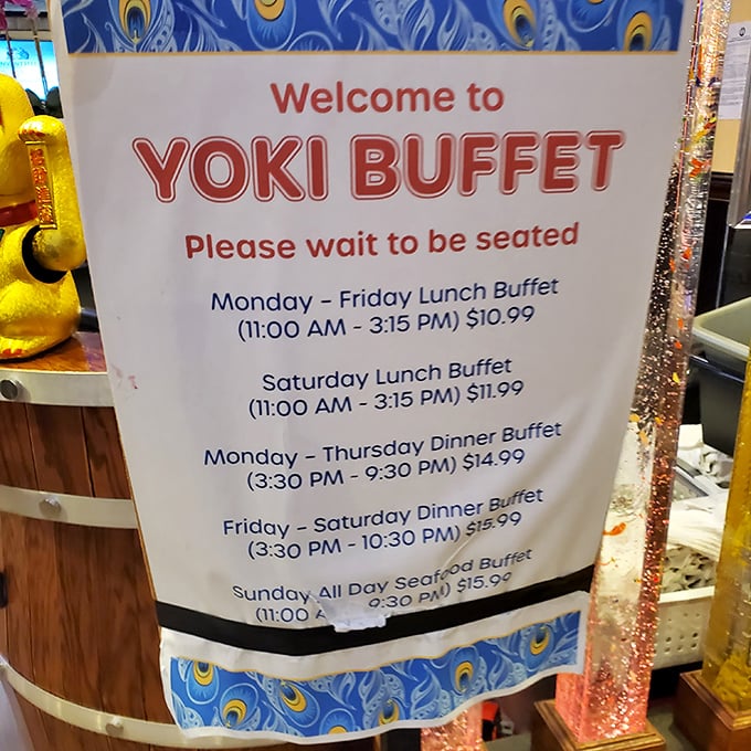 The menu board that launches a thousand food fantasies. Notice how they save the seafood extravaganza for Sunday &ndash; that's what we call strategic meal planning!