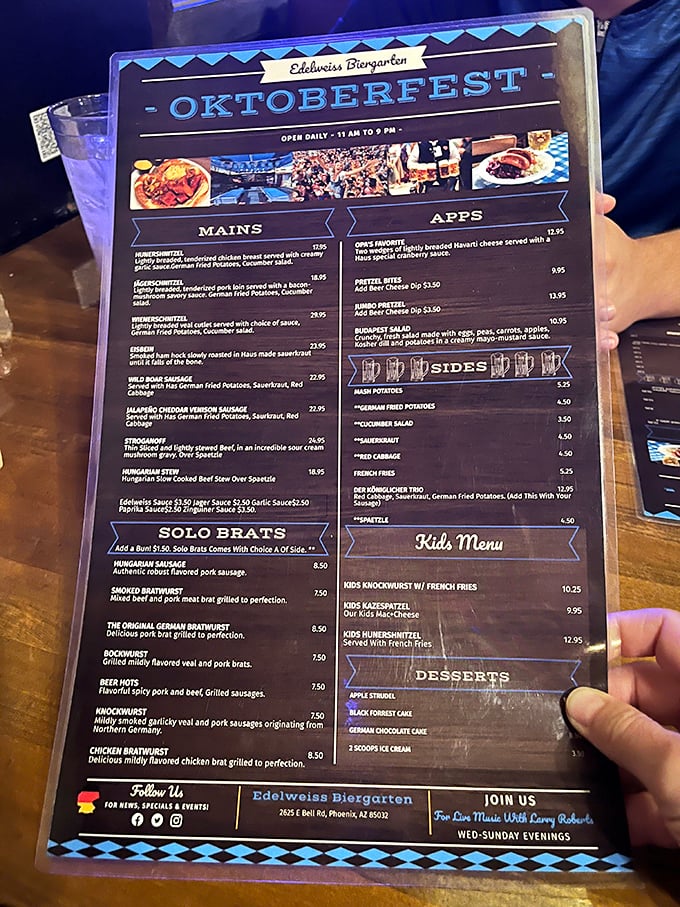 Reading this menu is like planning a delicious expedition across Bavaria. My recommendation? Bring friends and order one of everything.