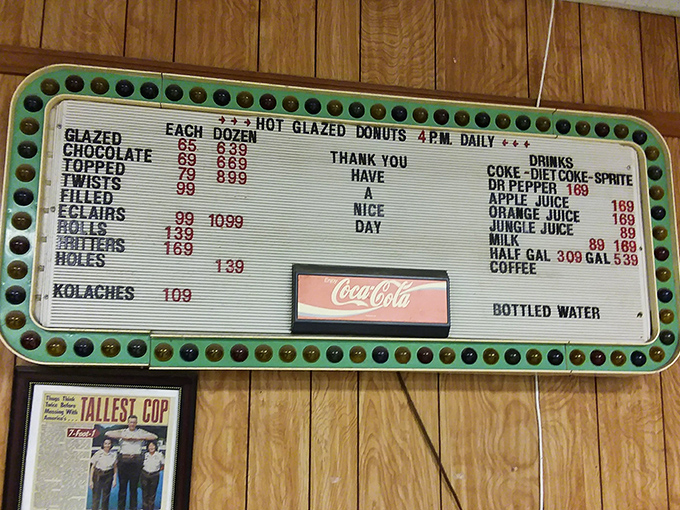 That vintage menu board with its charmingly reasonable prices feels like a time machine to when treats didn't require a small loan.