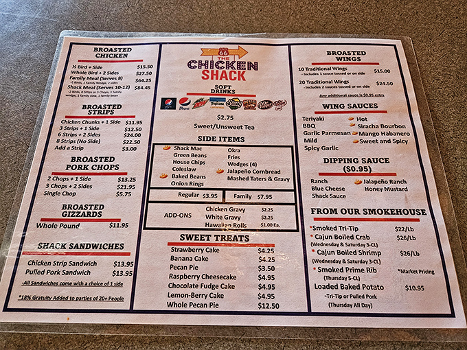A menu that doesn't need fancy fonts or flowery descriptions. When your chicken is this good, you just need to tell people what it is.