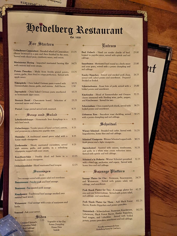 This menu isn't just a list of dishes&mdash;it's a passport to Germany's culinary landscapes, each item telling stories of centuries-old traditions.