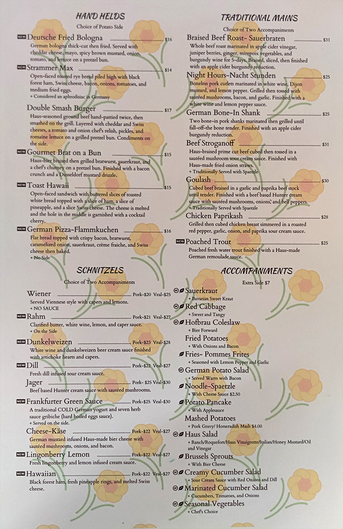This menu isn't just a list of dishes&mdash;it's an atlas to flavor country. The schnitzel section alone deserves its own zip code.