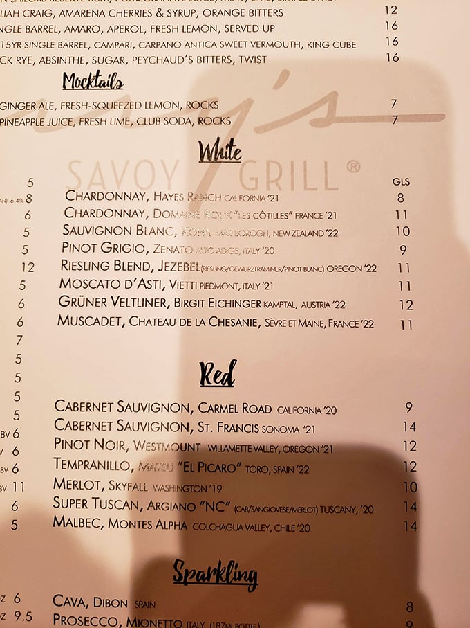 The wine list at Harry's reads like a global tour for your taste buds, with options from California to Chile and everywhere worth sipping in between.