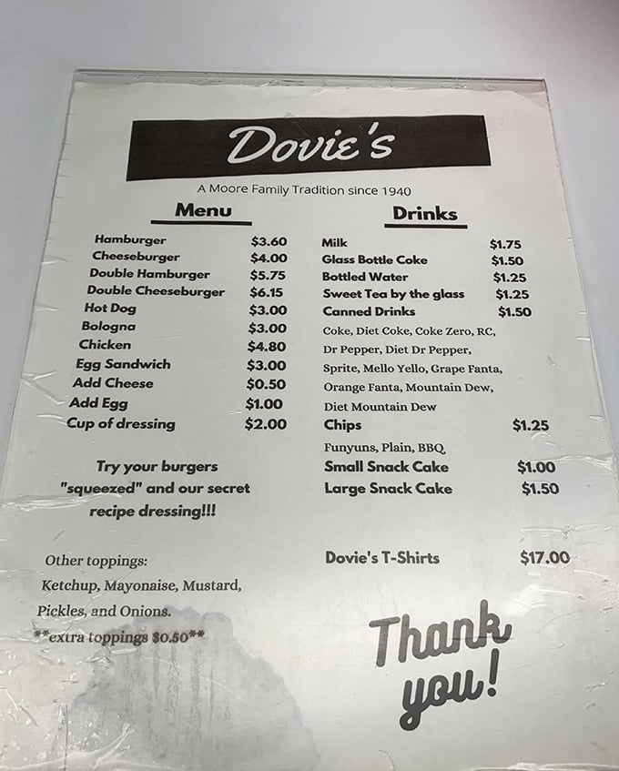 A menu so straightforward it's practically poetry—burgers "squeezed" with secret dressing is the headliner that's kept this show running since 1940.