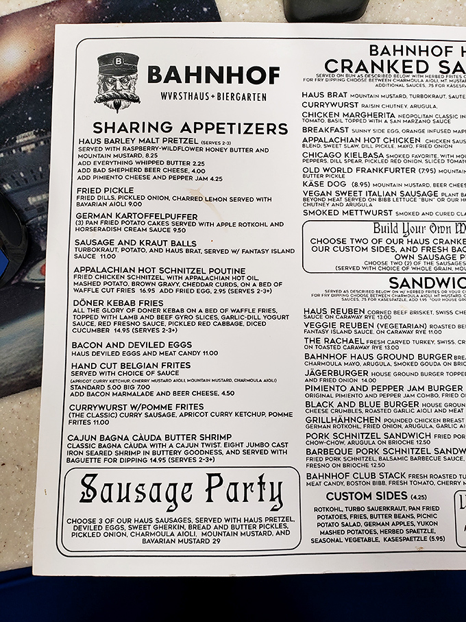 The menu reads like a love letter to German cuisine with enough creative twists to make your Oma raise an approving eyebrow.