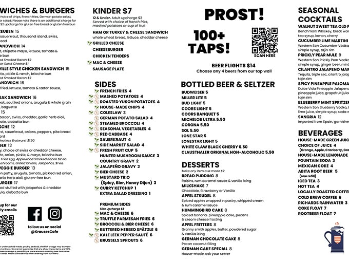 A menu that reads like a German-English dictionary of deliciousness. When in doubt, point randomly&mdash;you'll still win the culinary lottery.