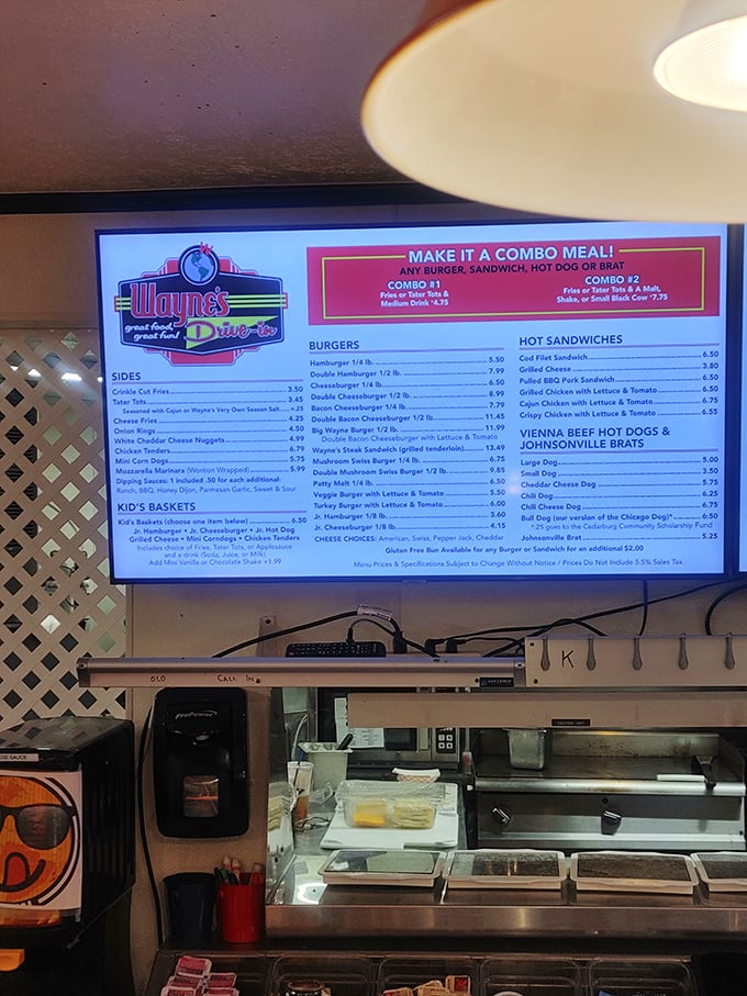 The menu board at Wayne's isn't just a list of food&mdash;it's a roadmap to happiness with options that'll make your cardiologist wince and your taste buds sing.