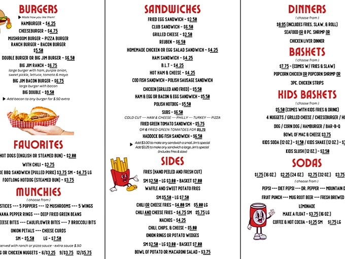 This menu isn't trying to impress food critics—it's trying to make you happy. Mission accomplished.