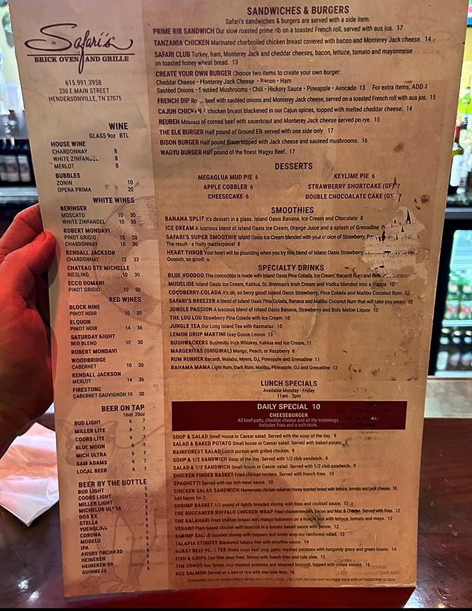 A menu that reads like a passport to flavor country. Notice how they resist the urge to name everything after animals? That's restraint.