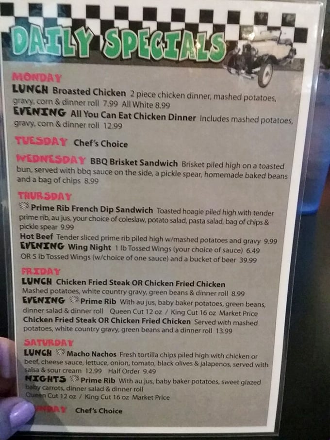 The daily specials board reads like a love letter to Midwest cuisine&mdash;broasted chicken Mondays, prime rib Thursdays, and a mysterious "Chef's Choice" that keeps regulars coming back.