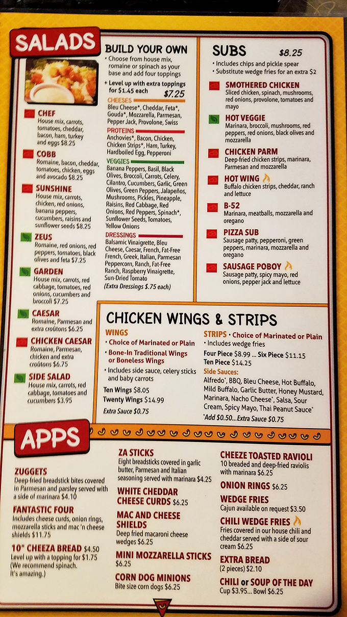 The menu reads like a love letter to comfort food with creative twists. Sunshine Salad next to Sausage Poboy? Decision paralysis has never been so delicious. 