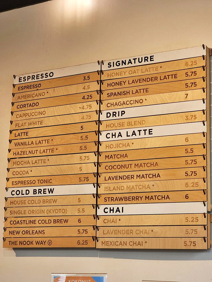 This menu board isn't just a list&mdash;it's a treasure map to flavor country with the Honey Oat Latte serving as the X that marks the spot.
