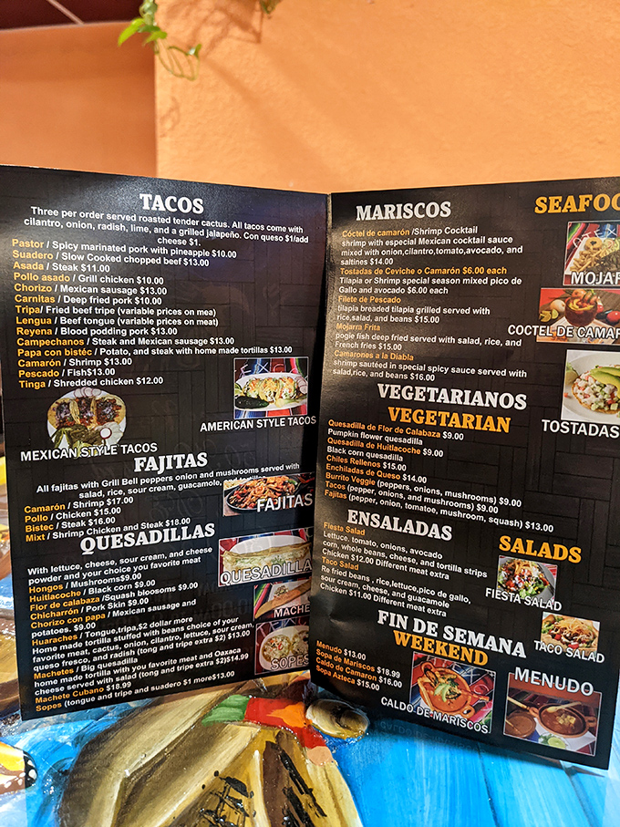This menu isn't just a list of dishes—it's a passport to regions of Mexico you've never visited. Choose your adventure wisely, amigos.