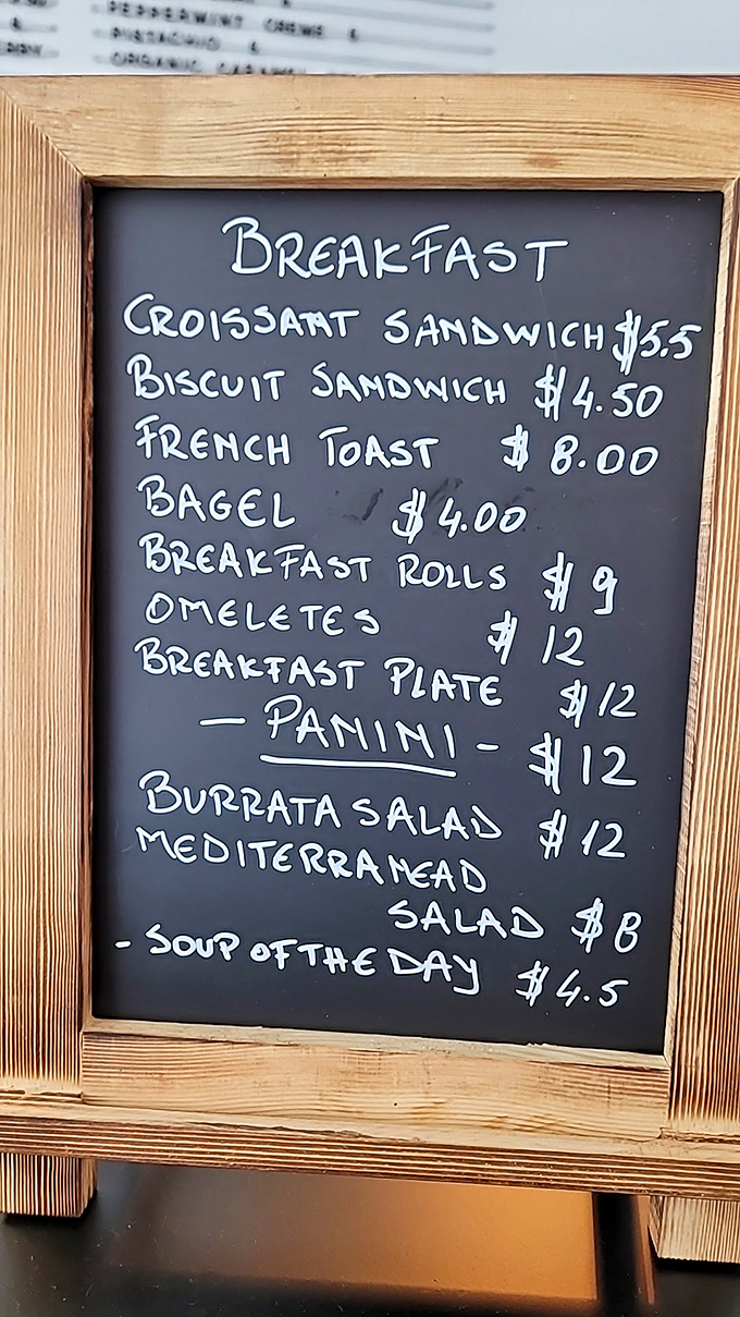 This isn't just a menu, it's a love letter to breakfast enthusiasts&mdash;handwritten promises of culinary joy that won't break the bank.