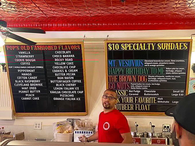 The flavor board reads like poetry—each option more tempting than the last. Decision paralysis has never been so delicious.