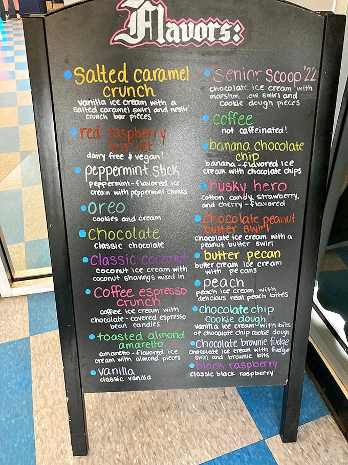 The flavor board reads like poetry for your taste buds. Decision paralysis has never been so deliciously justified. 