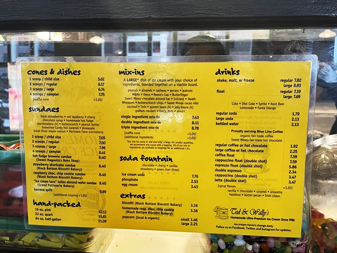 The menu board is like a treasure map to frozen happiness &ndash; sundaes, shakes, and mix-ins galore, with Blue Lion Coffee for those who need a caffeine chaser. 