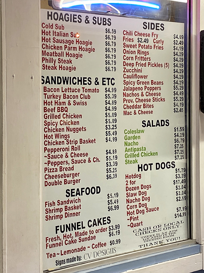 A menu that defies the laws of decision-making. From funnel cake sundaes to deep-fried pickles, choosing just one item should be an Olympic sport.