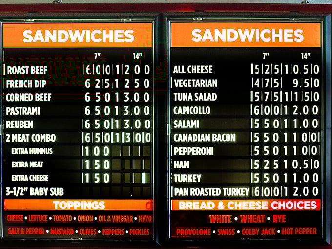 The menu board—a beautiful mathematical equation where sandwich variables always equal satisfaction. No calculus degree required to order, just an appetite.