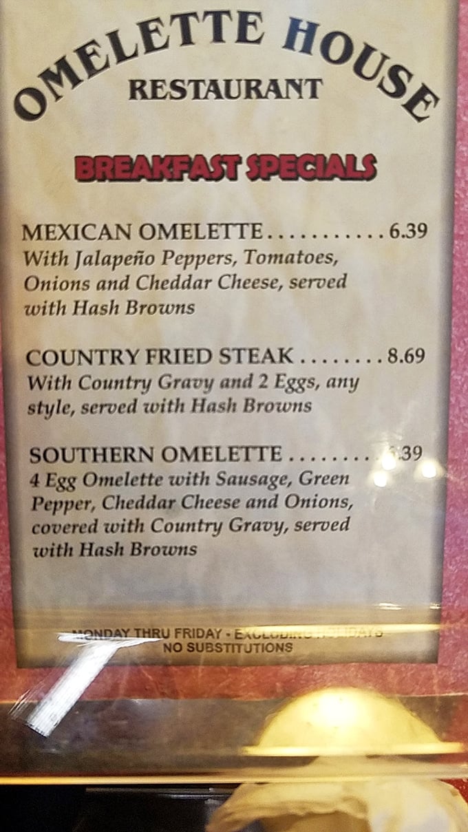 The menu reads like breakfast poetry &ndash; each description a promise of morning bliss. The Mexican Omelette might just be worth crossing state lines for.