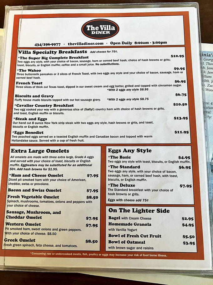 The menu reads like a love letter to breakfast classics. When they say "Extra Large Omelets," they're not kidding&mdash;these are architectural marvels of egg.
