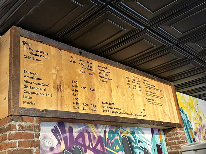 The wooden menu board&mdash;coffee's equivalent of the Ten Commandments&mdash;offers salvation in various forms, from house blend to heavenly mochas.