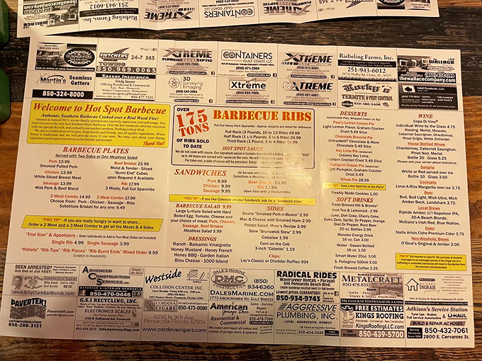A menu that proudly announces "OVER 5 TONS OF RIBS SOLD" isn't bragging&mdash;it's just stating facts. The barbecue equivalent of a greatest hits album.