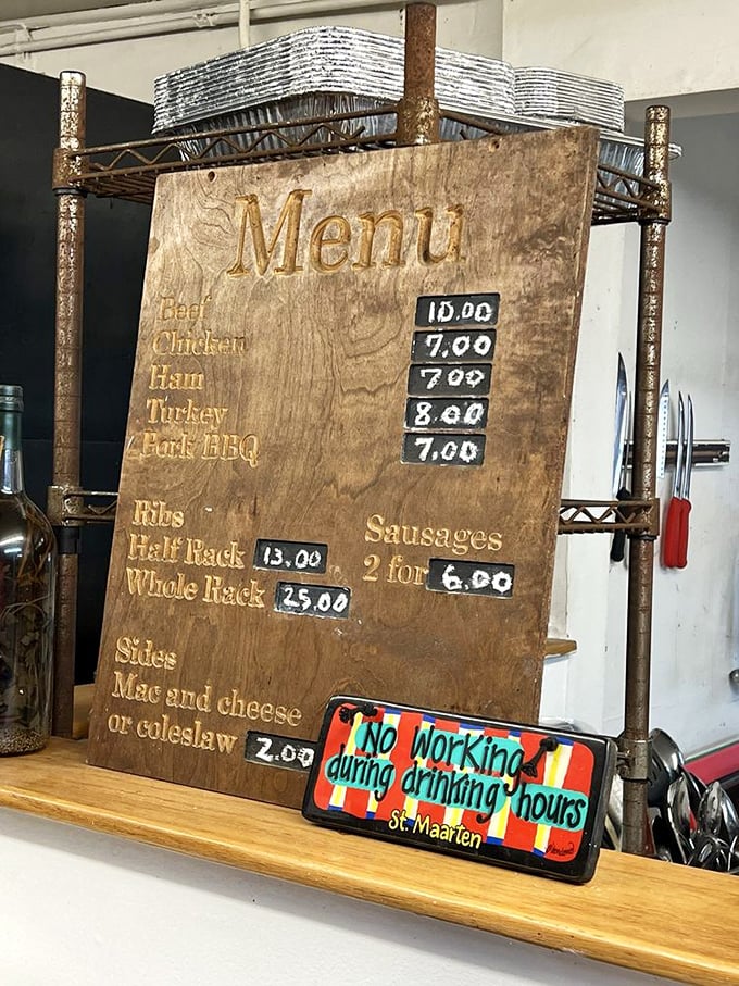 The menu board at Jake's speaks the universal language of barbecue lovers: straightforward options with prices that won't make your wallet weep.