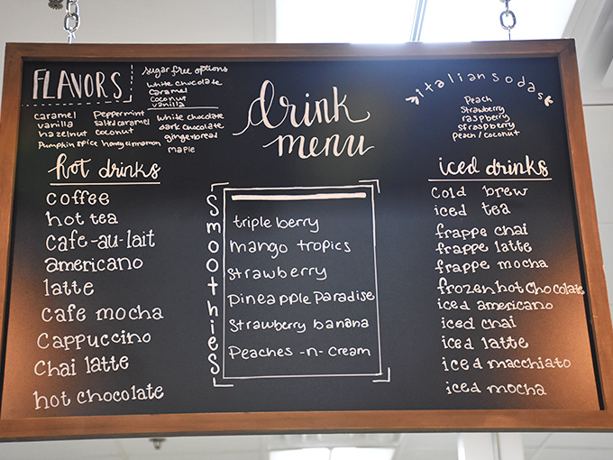 A chalkboard menu that proves sometimes the best technology is still a piece of chalk and someone with nice handwriting.