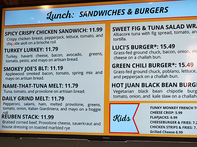 The menu board at Luci's reads like a love letter to comfort food, with each option more tempting than the last.