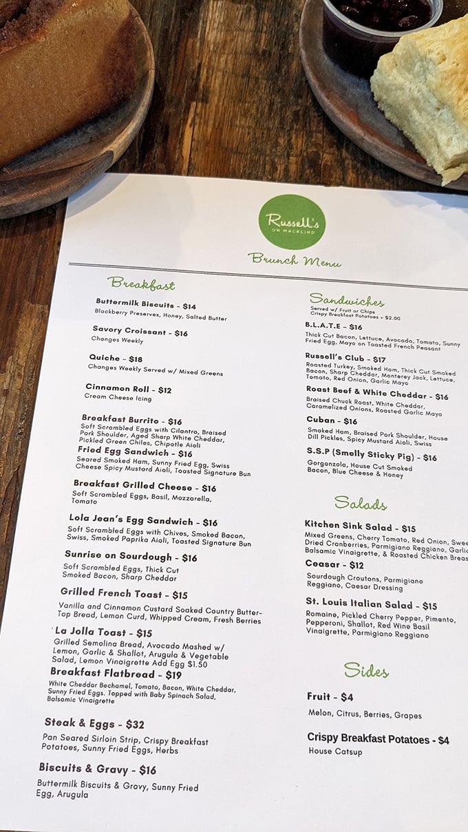 This menu isn't just a list &ndash; it's a love letter to breakfast. The cinnamon roll makes a starring appearance at a reasonable $12.