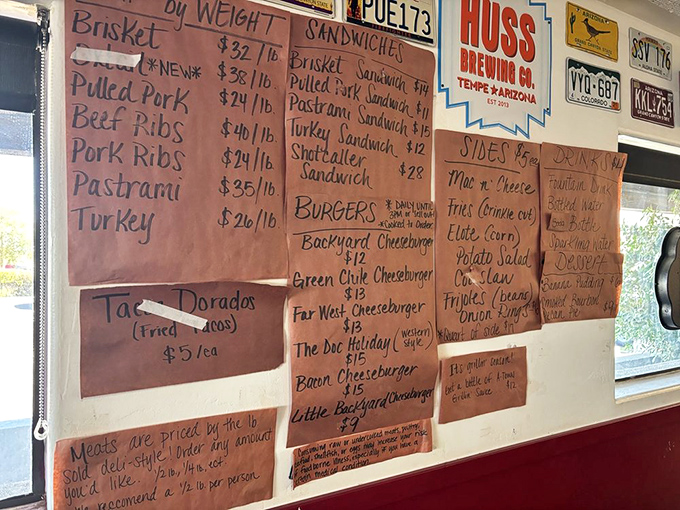 The butcher paper menu&mdash;barbecue's version of sacred texts&mdash;reveals a mouthwatering lineup of smoked treasures sold by the pound.