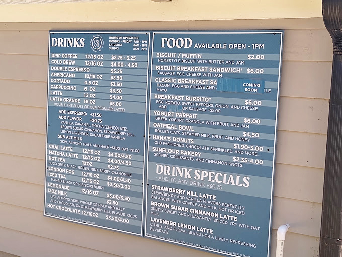 A menu board that reads like poetry to coffee lovers &ndash; notice how they don't need fancy names to impress, just quality ingredients and craftsmanship.