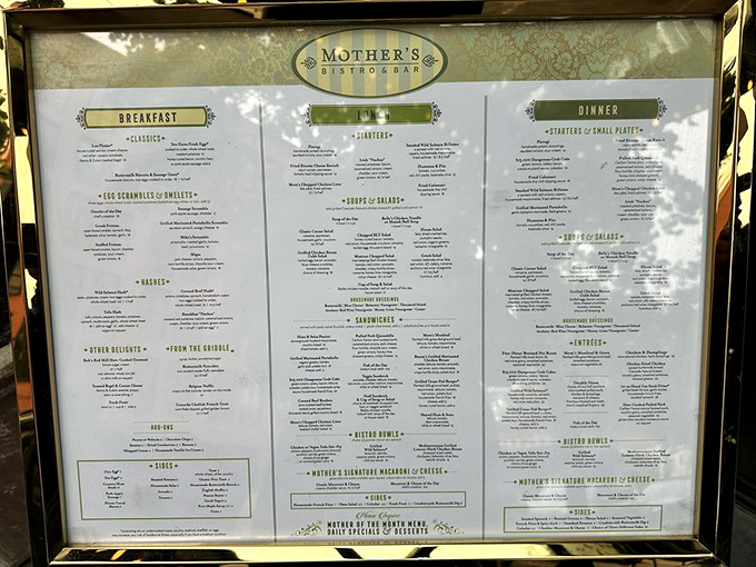 The menu at Mother's reads like a love letter to comfort food, with each dish promising the kind of satisfaction only home cooking can deliver. 