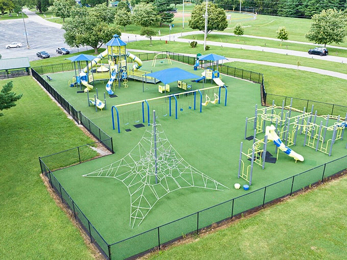 This playground isn't just for kids—it's where grandparents become superheroes again. Clear Creek Park offers modern play equipment with that priceless amenity: space to run.