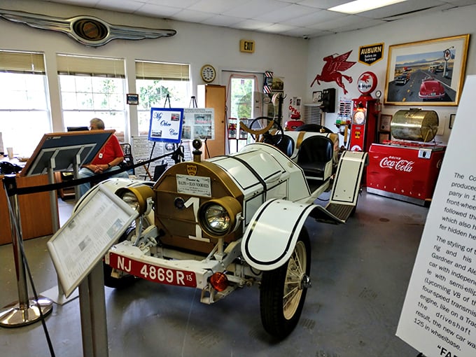 This cream-colored beauty isn't just a car&mdash;it's a time machine with wheels. The kind that makes you wish you'd packed a vintage driving cap.