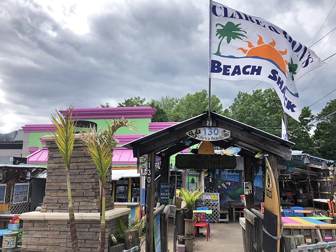 Clare & Don's Beach Shack brings tropical vibes to Falls Church with its vibrant colors. Instant vacation without the sunburn!