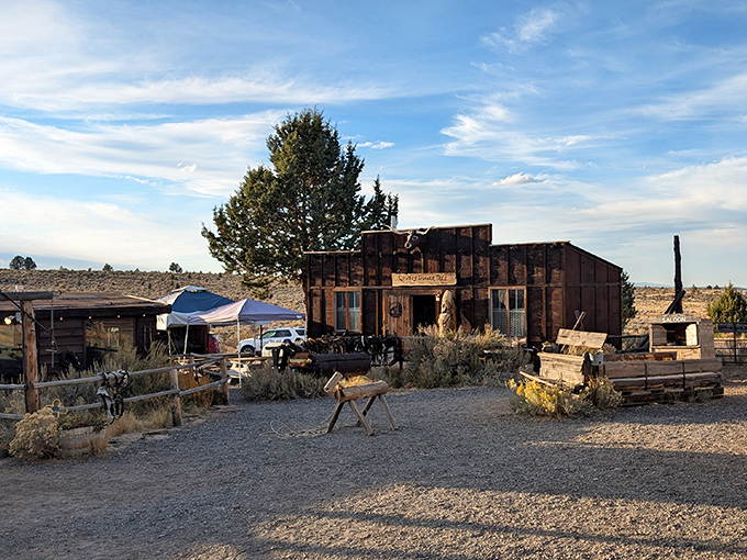 Wooden wonders and starry nights! This rustic retreat serves up steaks so hefty, you might need a forklift to get back to your car.