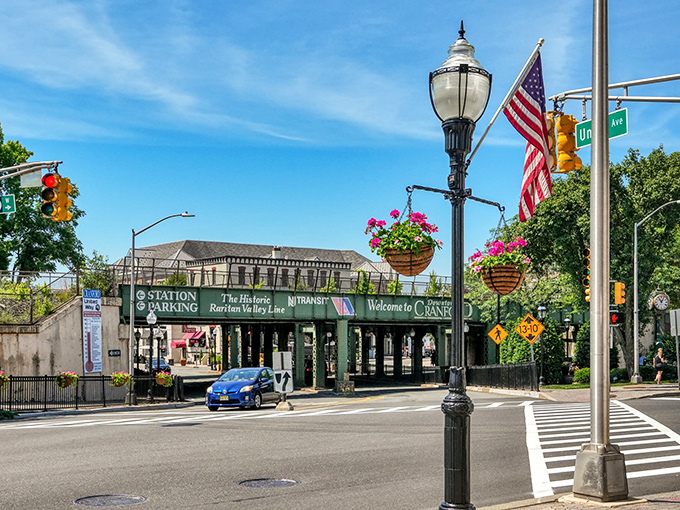 Stroll through charming downtown Cranford, where historic train bridges and blooming flowers welcome you to this picturesque community.