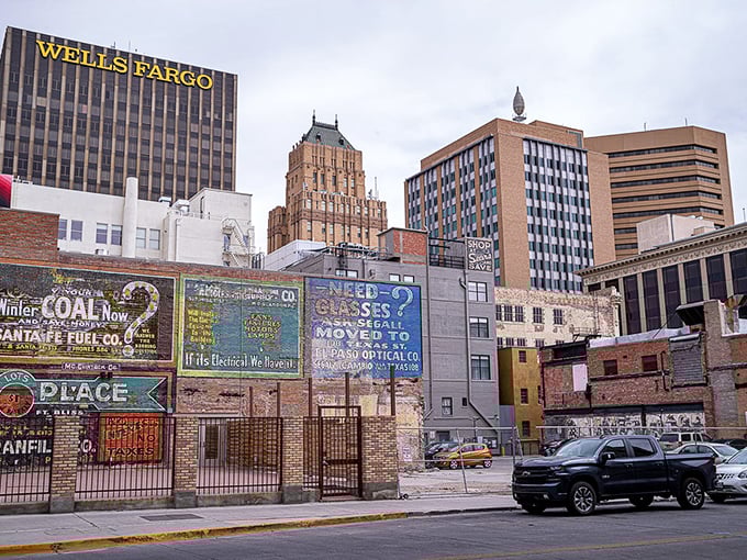 El Paso's historic buildings stand proud with their red trim. Like well-dressed gentlemen from another era refusing to be forgotten.