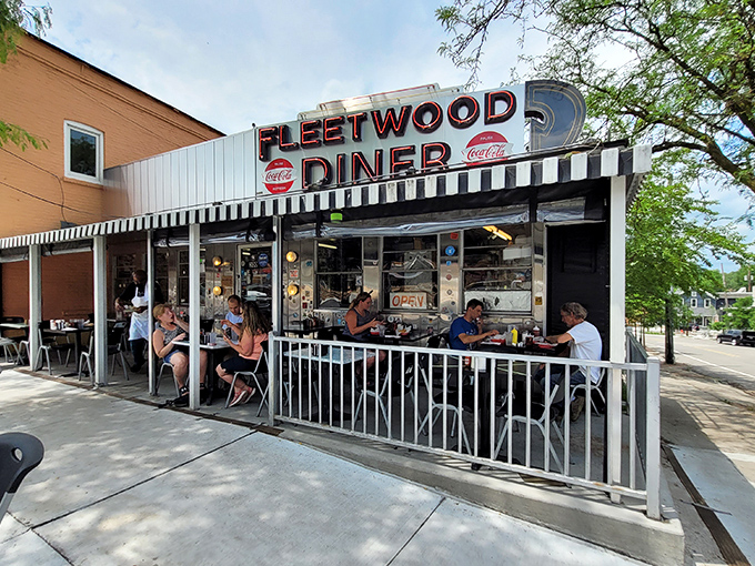 Fleetwood's outdoor seating invites you to people-watch while your Hippie Hash works its morning magic. Ann Arbor breakfast theater at its finest!