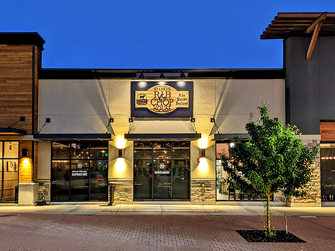 Idaho's Rib & Chop House gleams with modern promise &ndash; a temple to tenderloin that lights up the night.