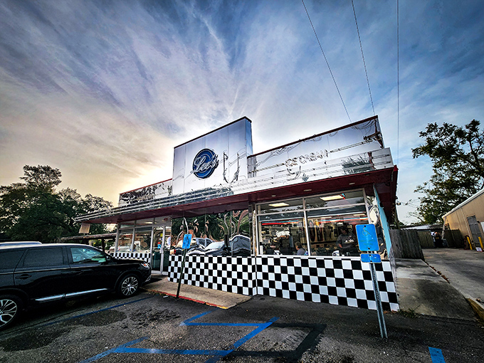 Lee's Drive-In's classic checkered facade is like a time machine to when breakfast was an event and nobody counted carbs.