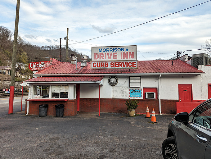 Morrison's red roof and "CURB SERVICE" sign aren't just nostalgic&mdash;they're a time machine to when dinner came with a side of car-hop charm.