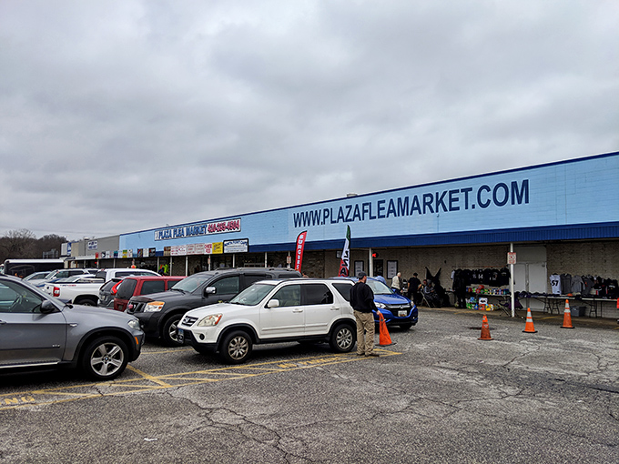 Those cheerful yellow awnings are like beacons to bargain hunters—the retail equivalent of a lighthouse for the deal-obsessed.
