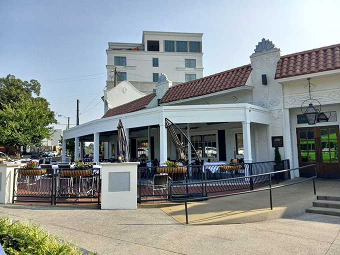 Porch and Parlor's elegant white facade promises sophisticated dining without the stuffiness &ndash; come as you are, leave fuller.