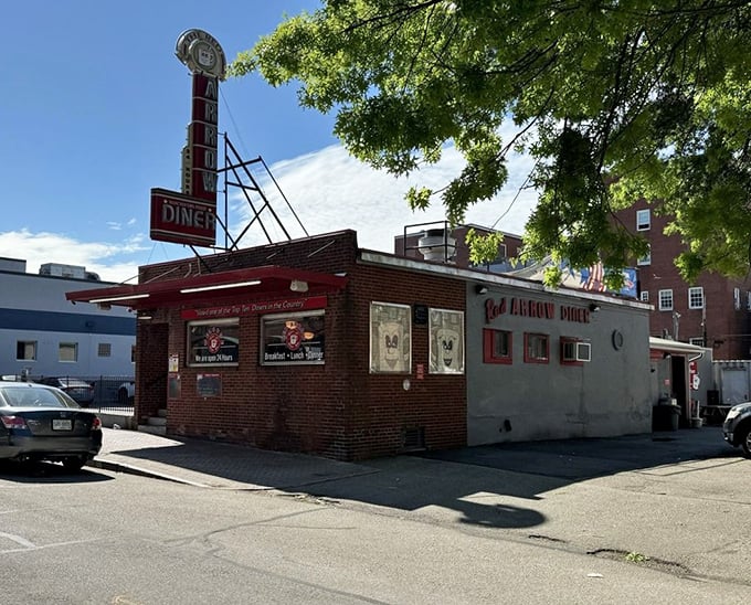 The Red Arrow's vintage sign has welcomed hungry patrons for generations. This isn't just a diner &ndash; it's a New Hampshire landmark!
