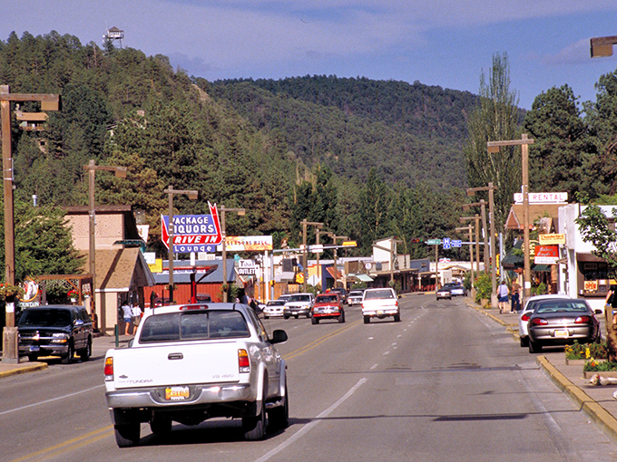 Ruidoso's colorful shops stand ready for exploration, like a mountain village that decided to dress up for company.